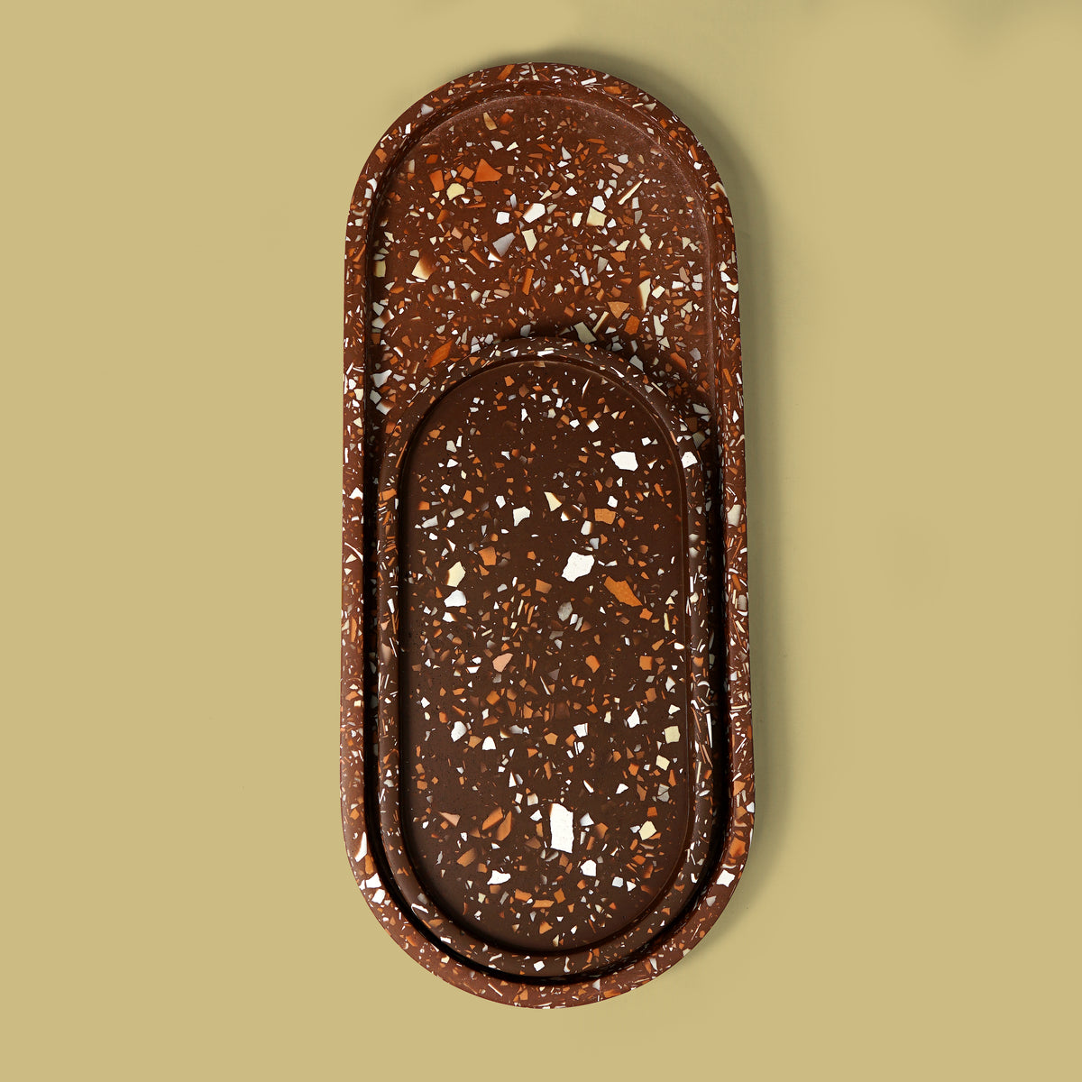 Daniel Collection Long Pill-Shaped Centerpiece Tray (Brown) – Chokmah